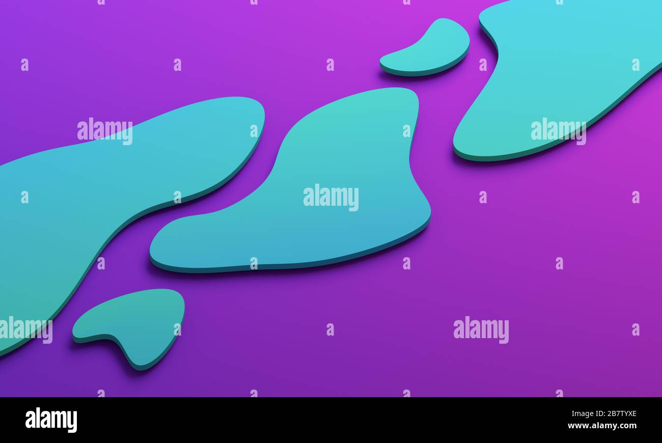 Abstract 3d render, modern background design with organic shapes Stock ...