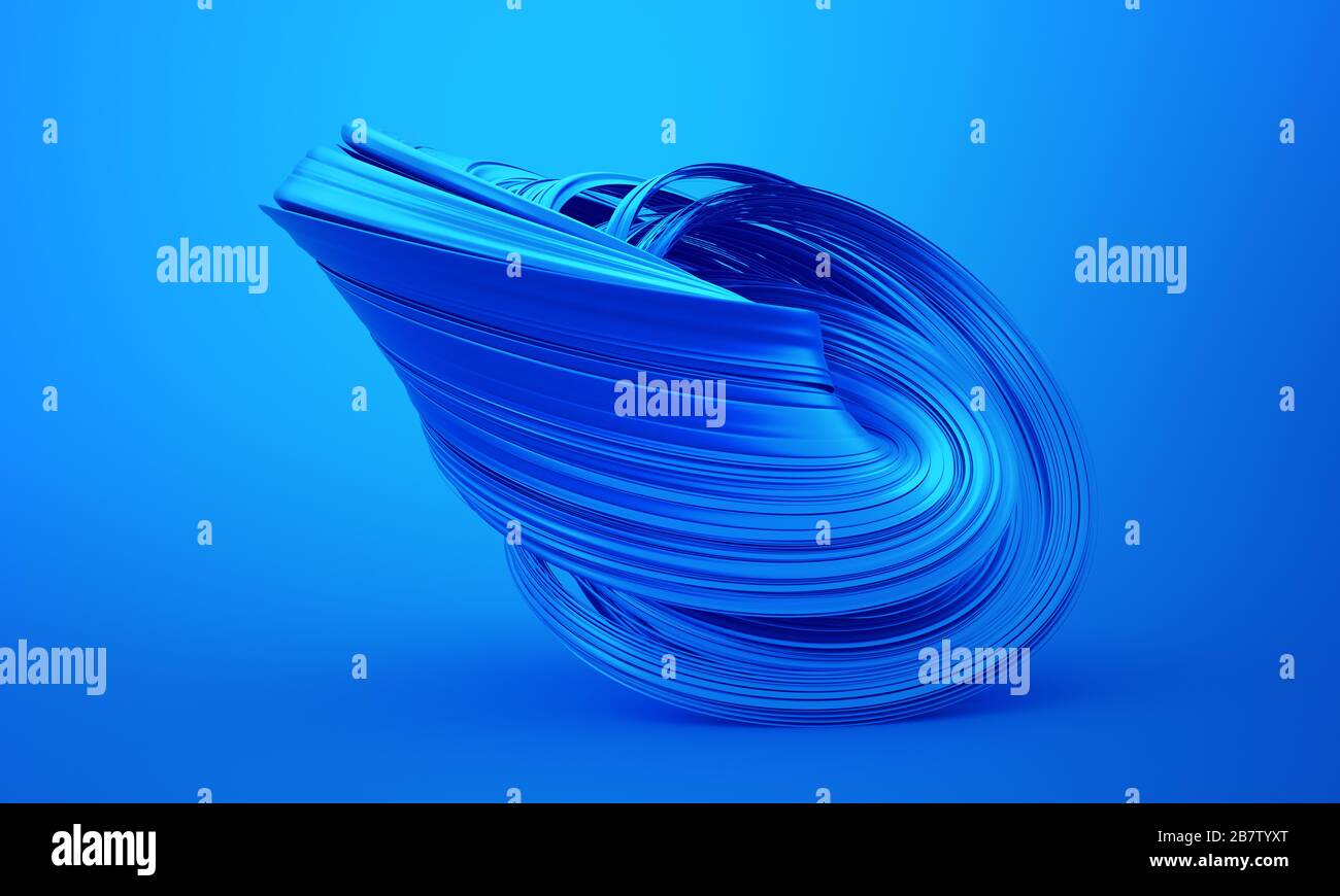 Abstract 3d render, twisted shape, modern illustration, background ...