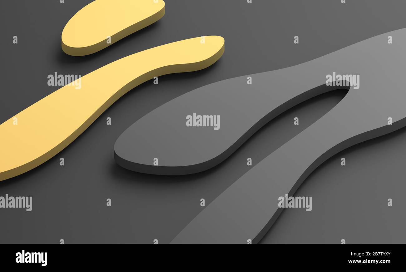 Abstract 3d render, modern background design with organic shapes Stock ...