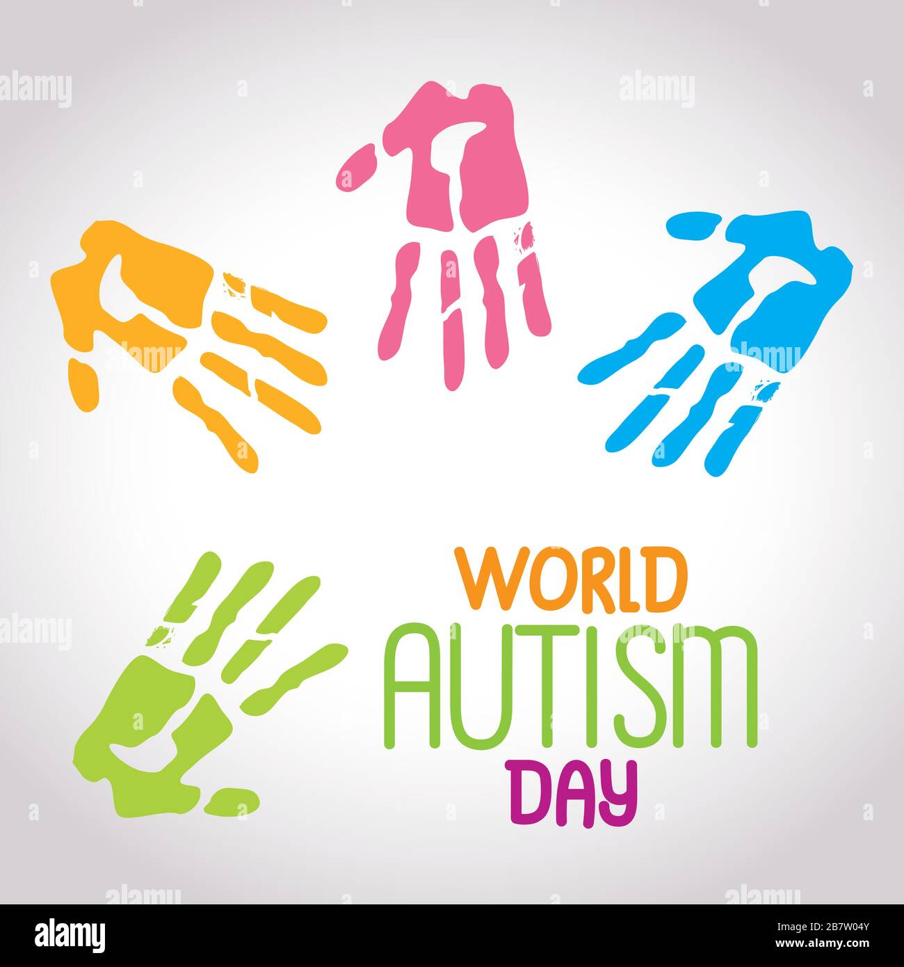 world autism day with handprints Stock Vector Image & Art - Alamy