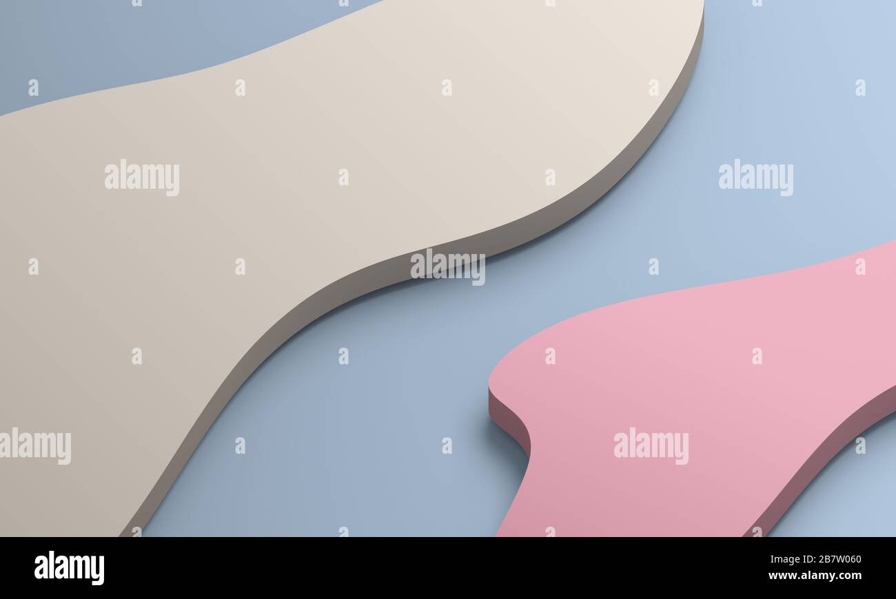 Abstract 3d render, modern background design with organic shapes Stock ...