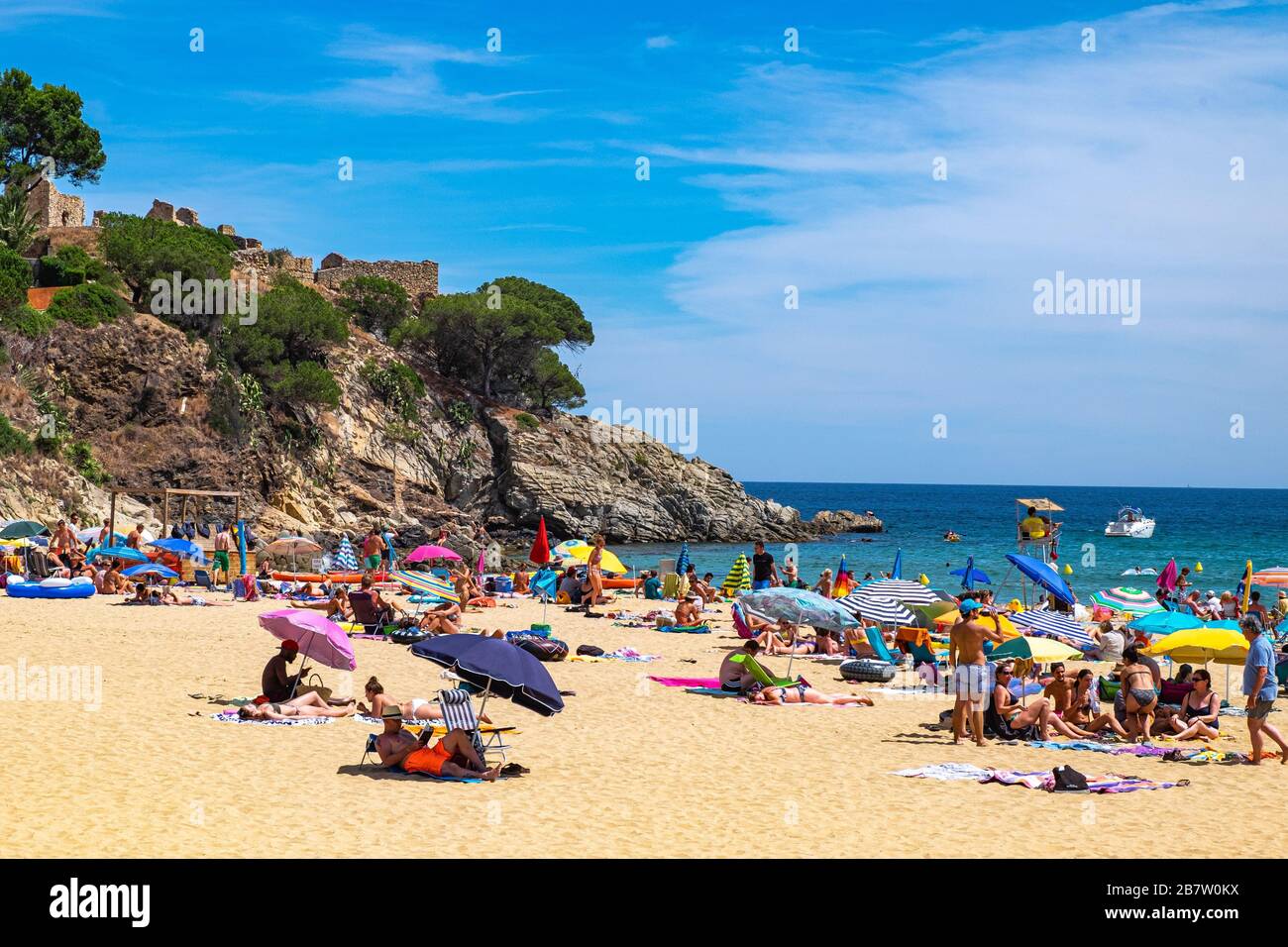 Landscape Fosca beach in Palamos, Costa brava, Catalonia, Spain Stock ...