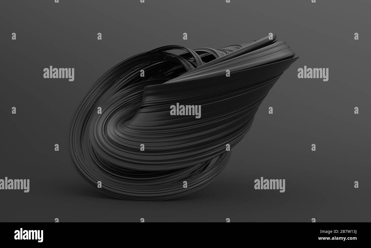 Abstract 3d render, twisted shape, modern illustration, background ...