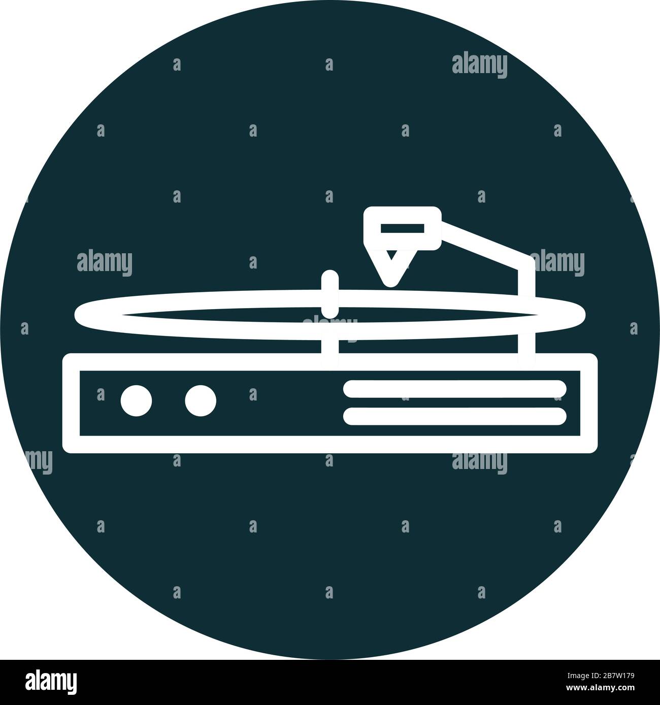 turntable vinyl music sound block style icon vector illustration Stock ...