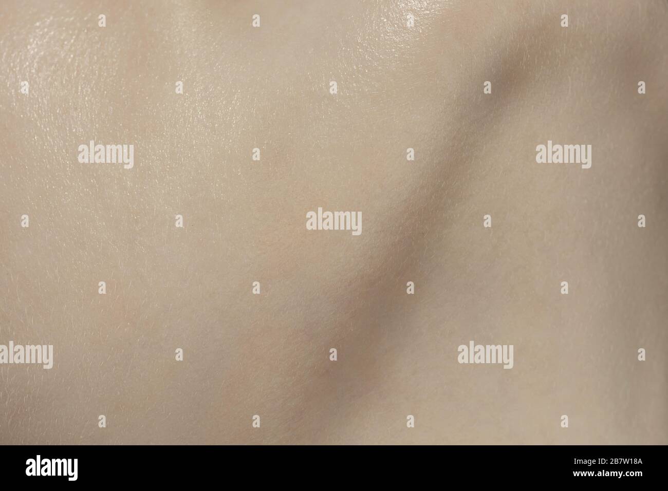Soft. Detailed texture of human skin. Close up shot of young caucasian ...