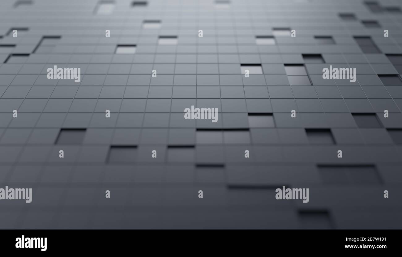 Abstract 3d render, geometric composition with squares, futuristic ...