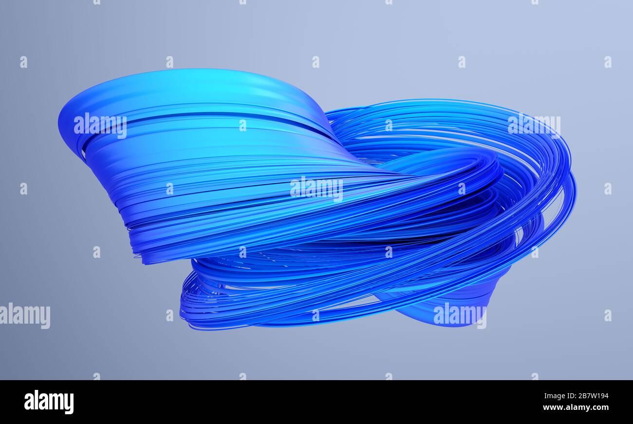 Abstract 3d render, twisted shape, modern illustration, background ...