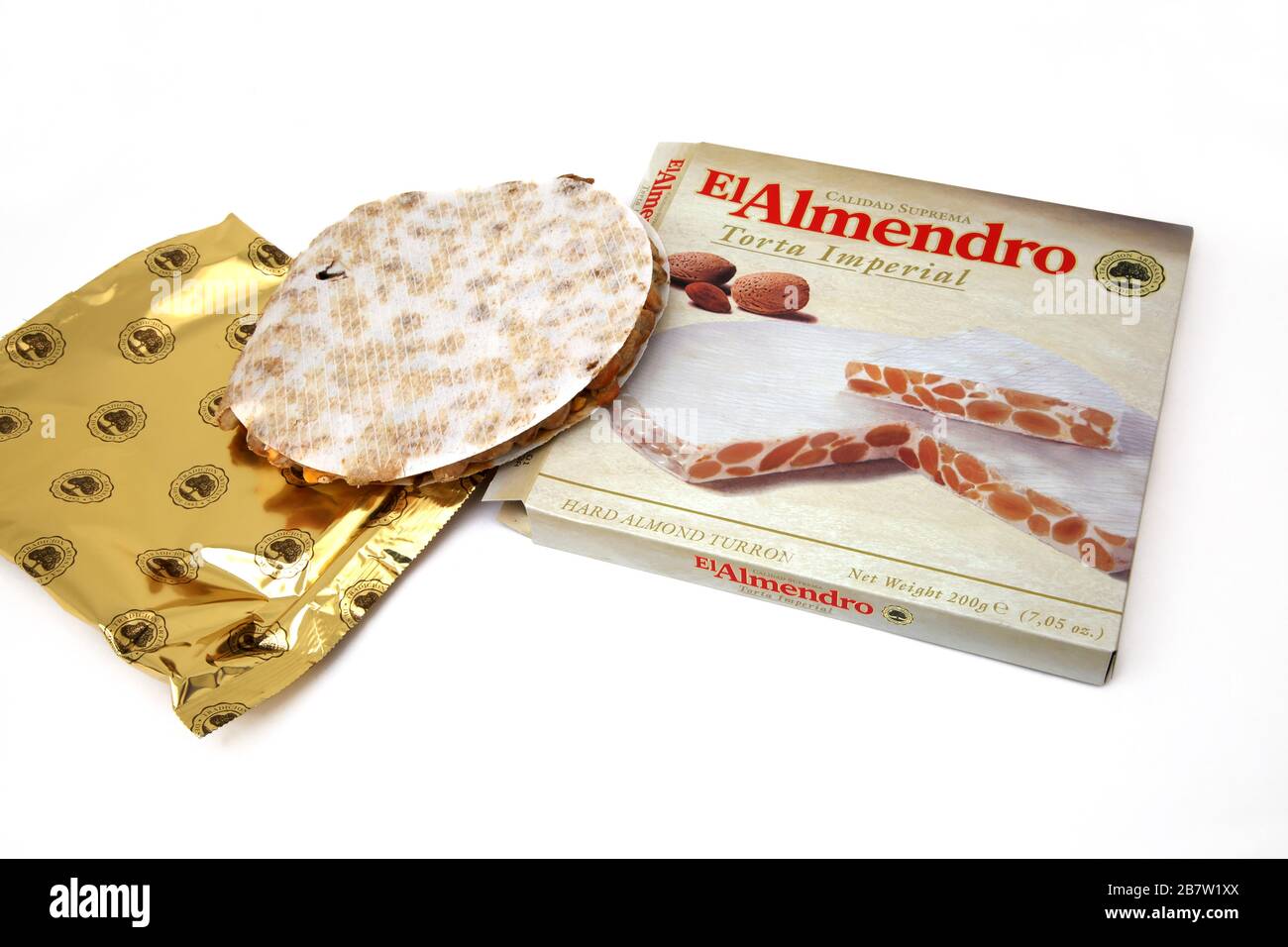 Calidad Suprema El Almendro Torta Imperial - Hard Almond Turron Stock ...