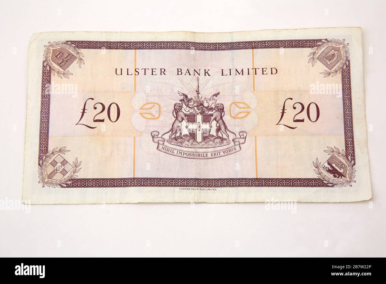 Northern Ireland Ulster Bank Limited Twenty Pound Note - Banks Coat of ...
