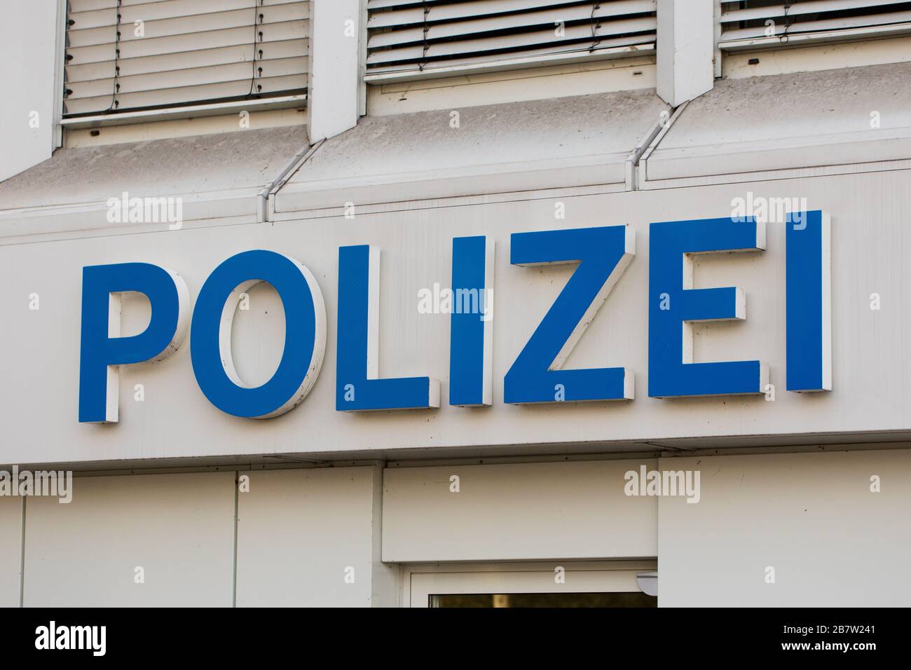 German police station sign, polizei, Dusseldorf, Germany Stock Photo ...