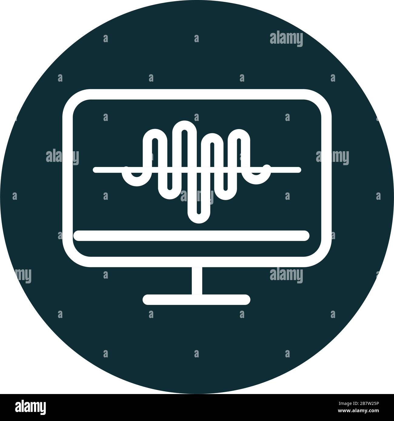 monitor computer equalizer sound block style icon vector illustration Stock Vector Image & Art ...