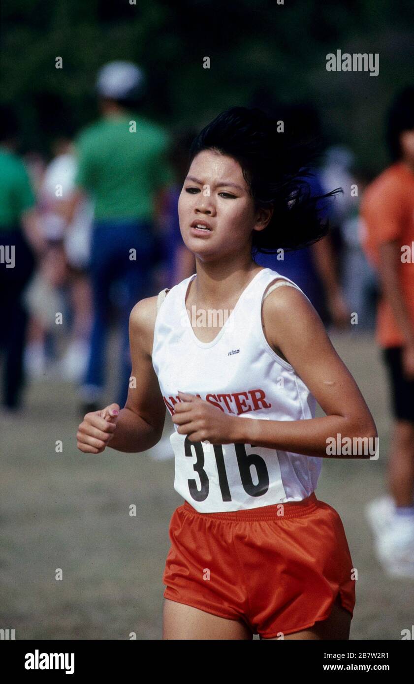 Austin Texas USA, 1990: Asian-American teen girl competing in state ...