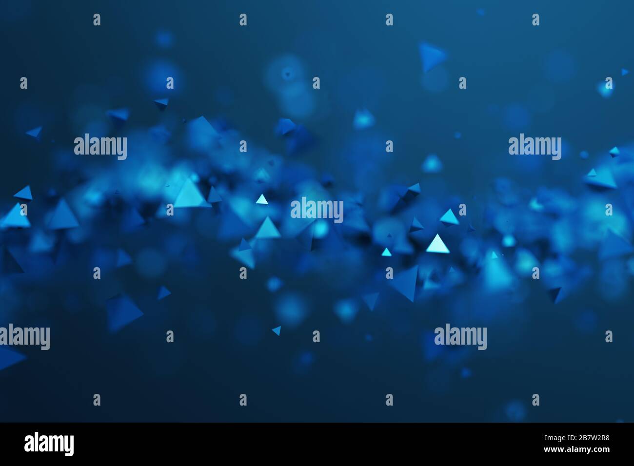 Abstract 3d rendering of chaotic low poly shapes. Flying polygonal ...