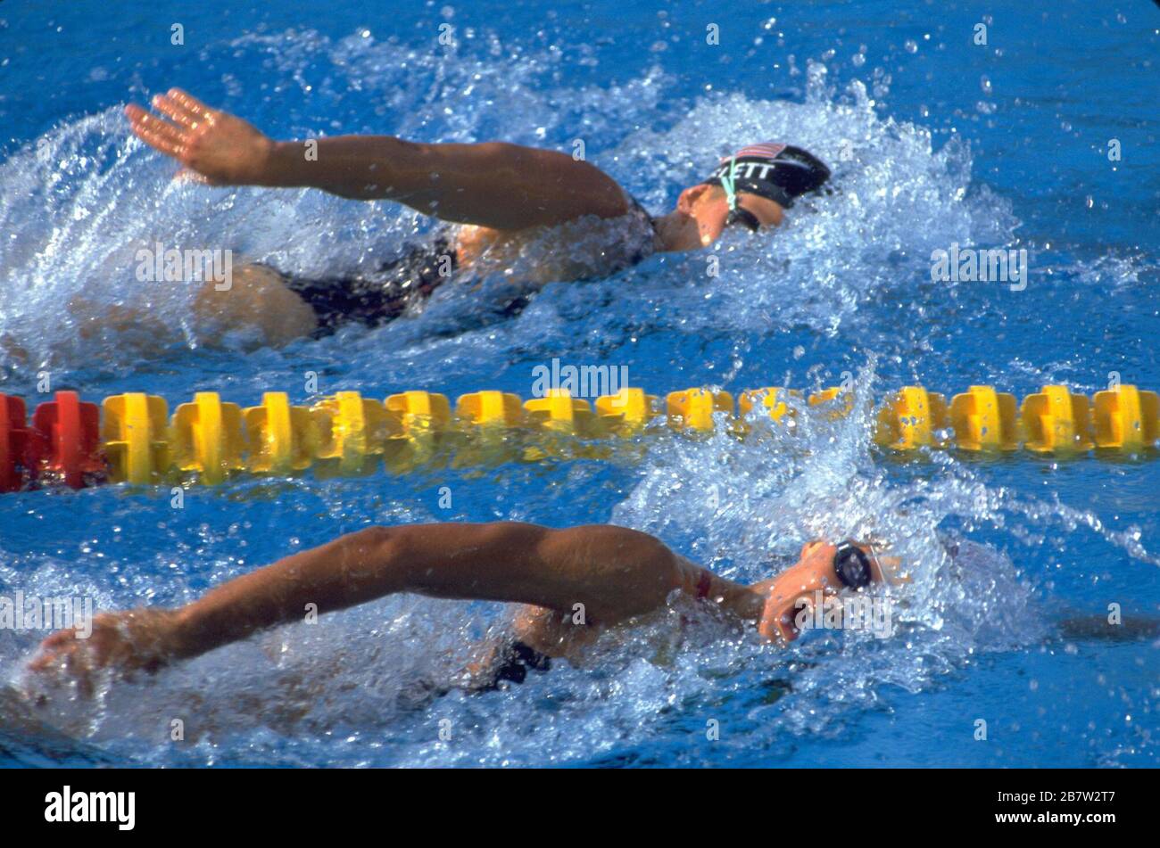 Barcelona, Spain, 1992: Team USA swimmer Nicole Haislett, top ...