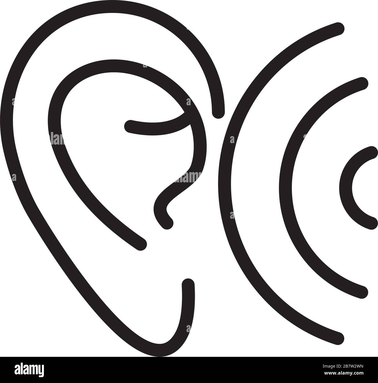 ear wave audio sound line style icon vector illustration Stock Vector ...