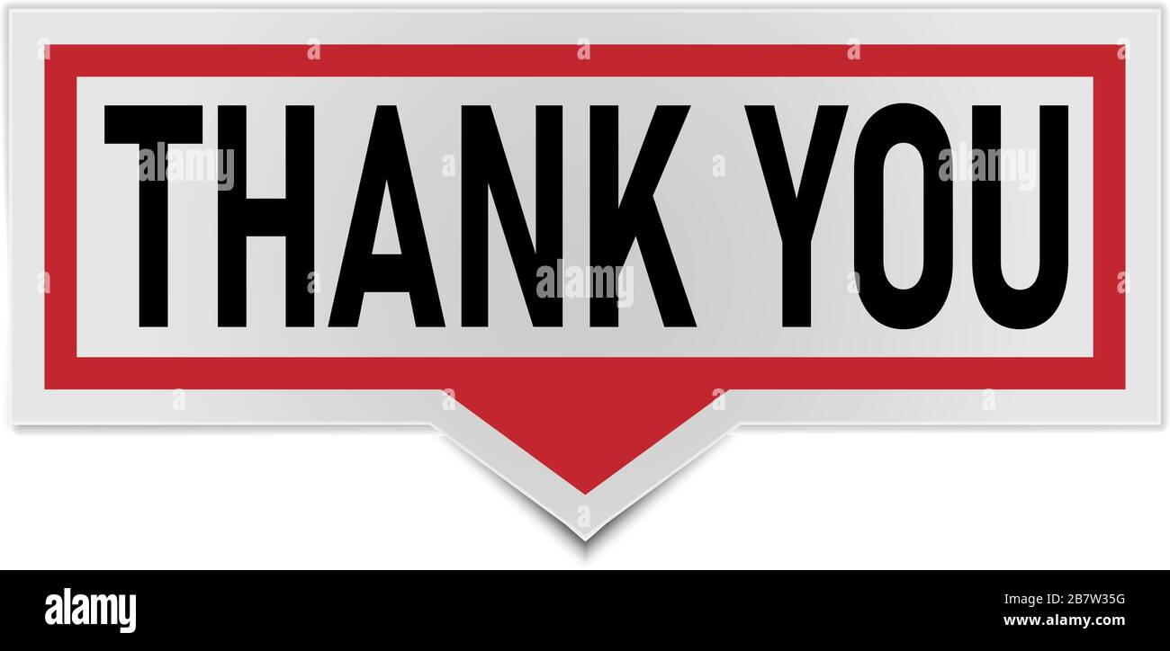 Thank you red 3d realistic paper speech bubble isolated on white Stock ...