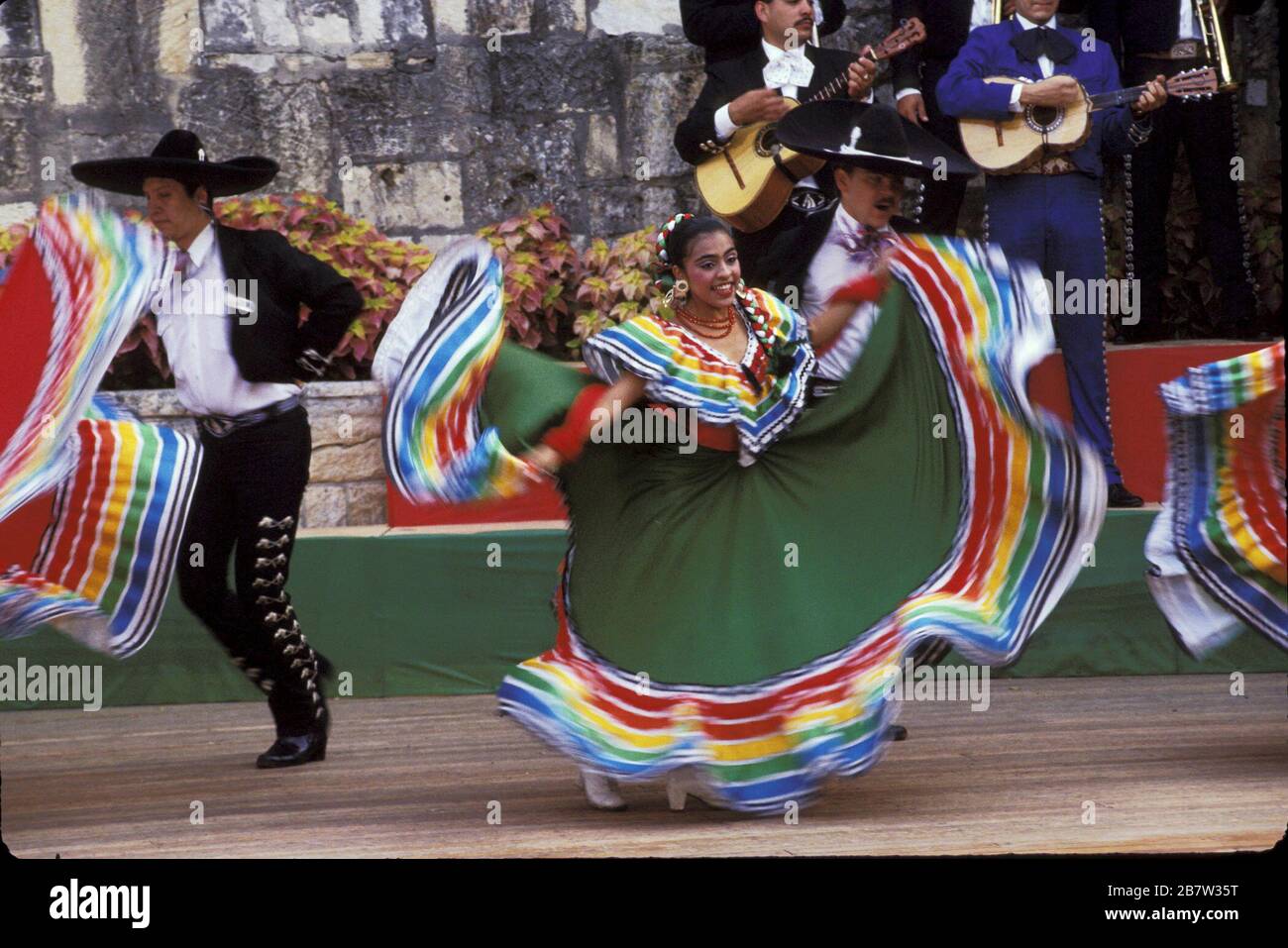 San Antonio, Texas USA: Hispanic dancers performing during festival ...