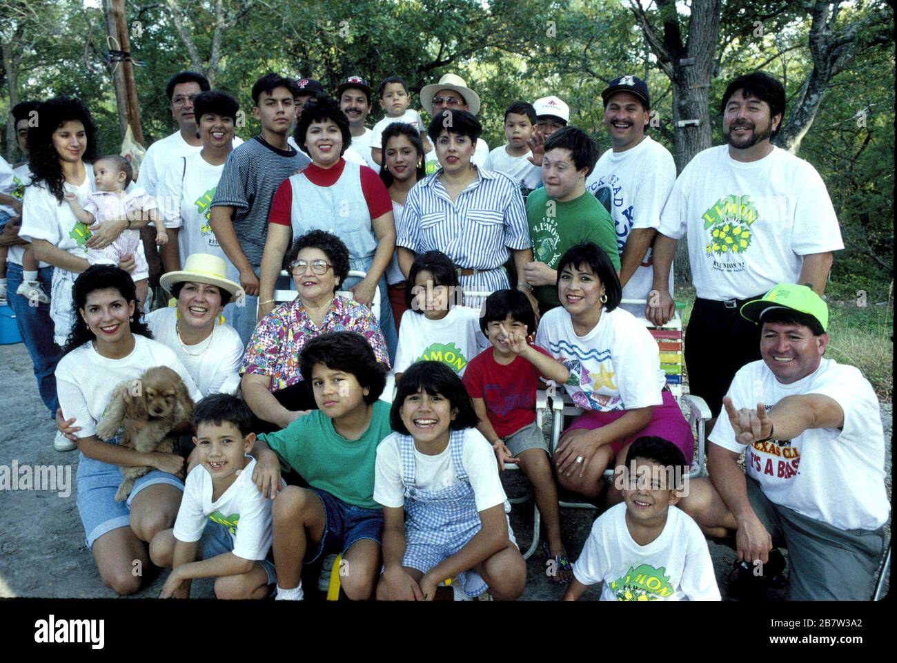 Austin Texas USA: Members of extended family gather for group photo at ...