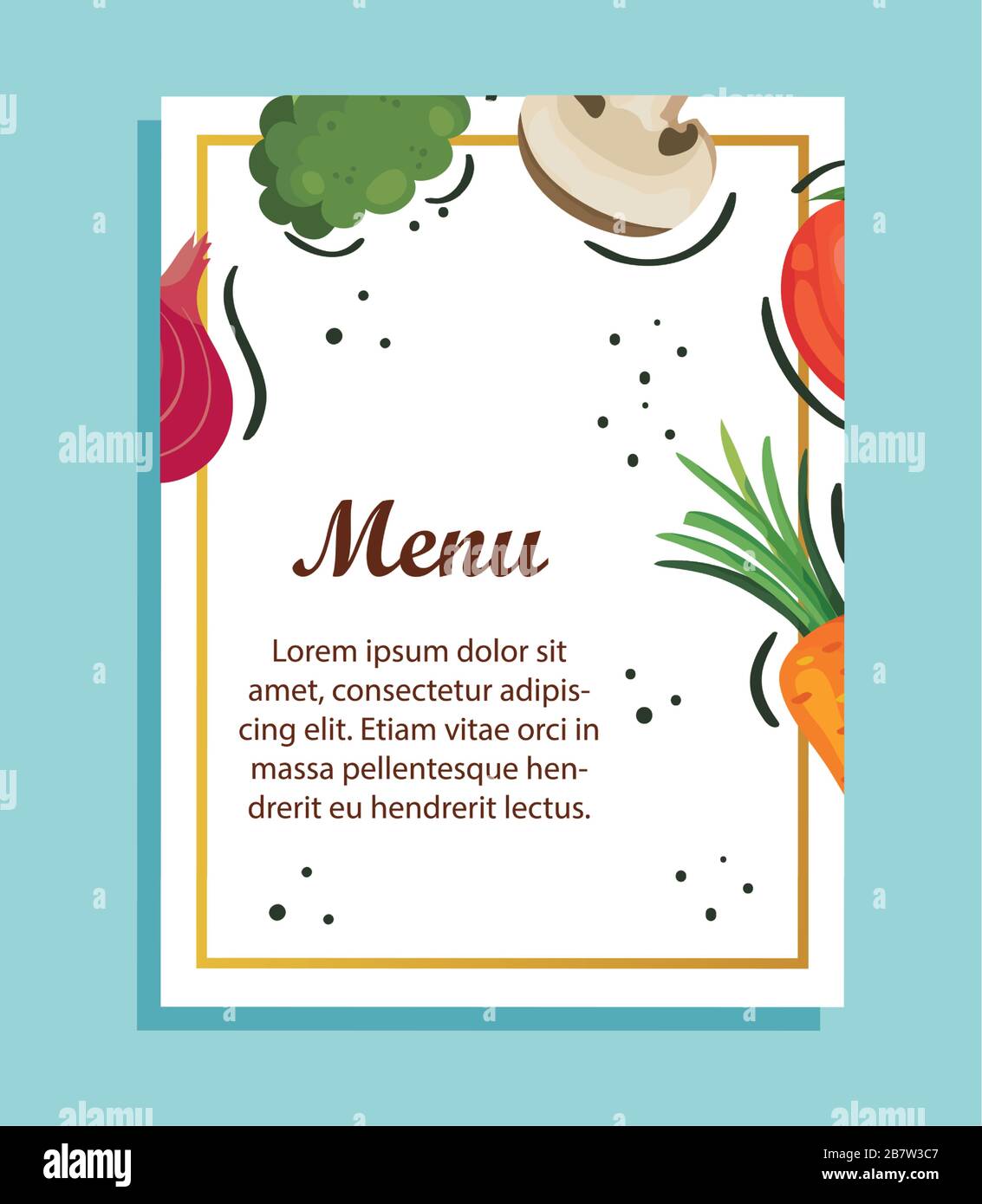 menu card with fresh vegetables Stock Vector Image & Art - Alamy