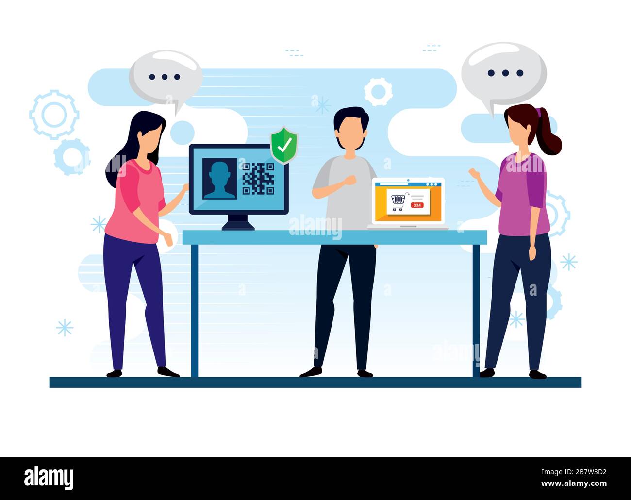 People scanning qr code Cut Out Stock Images & Pictures - Alamy