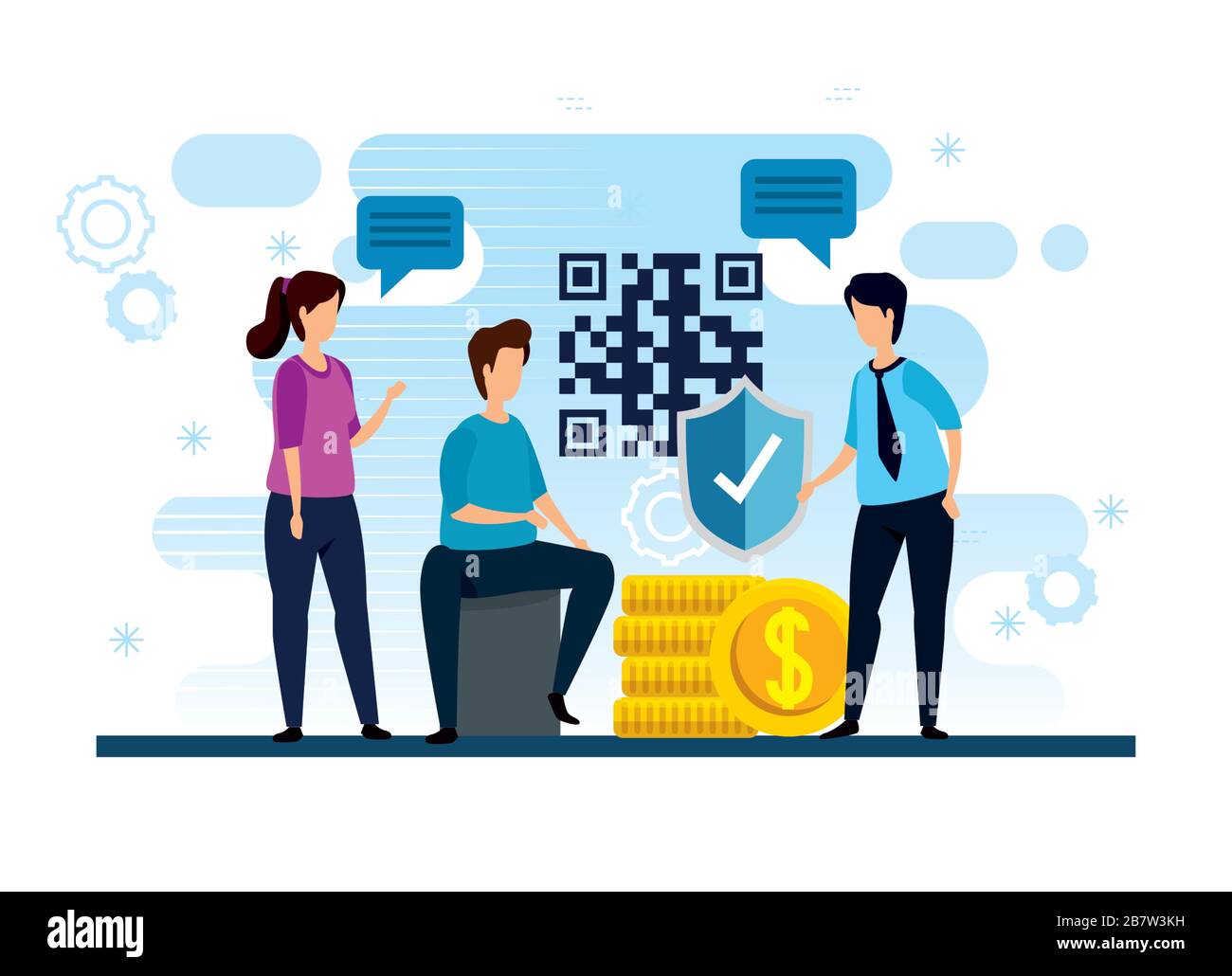 People scanning qr code Cut Out Stock Images & Pictures - Alamy