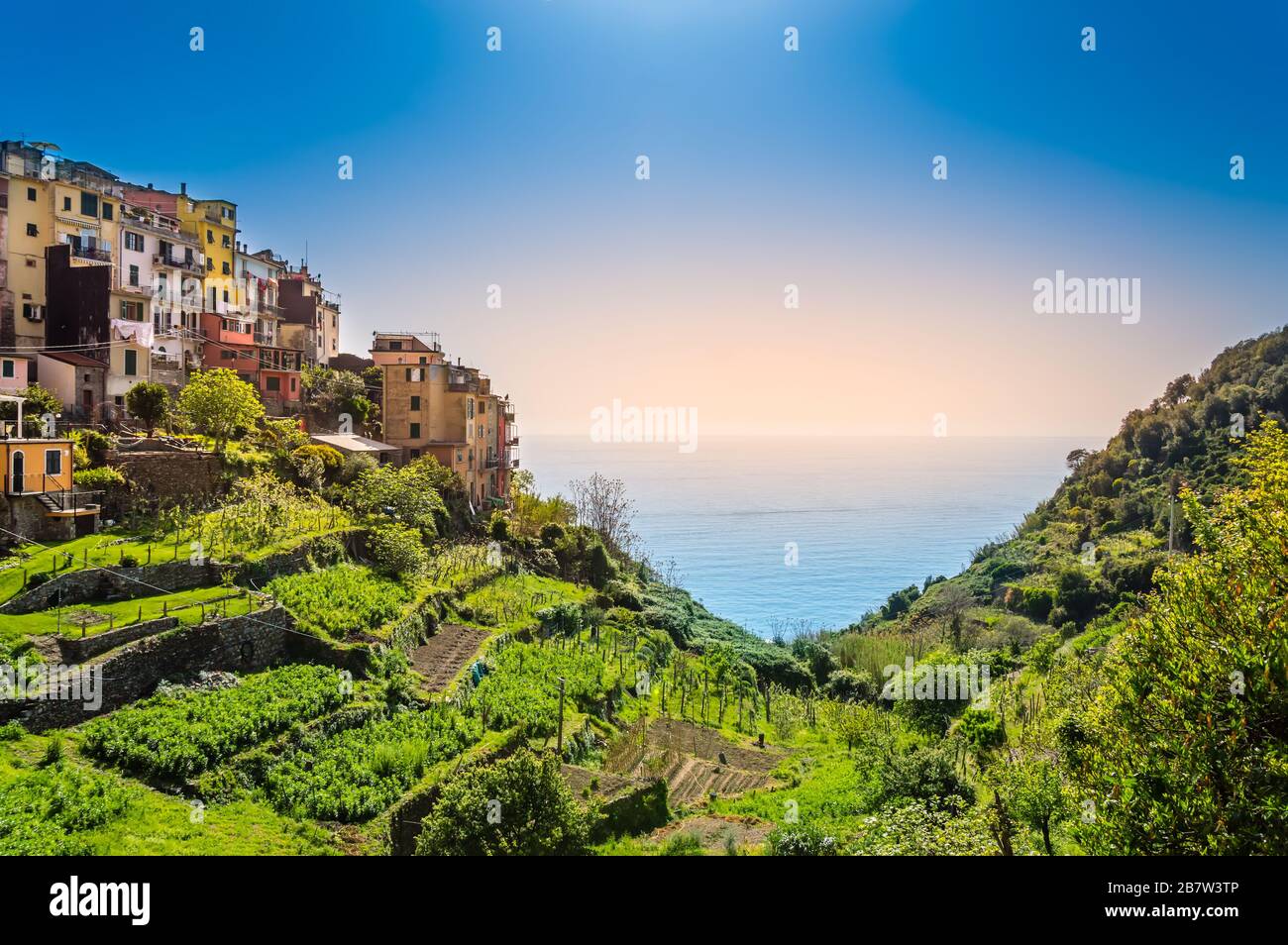 Corniglia, Cinque Terre - beautiful village with colorful buildings and ...