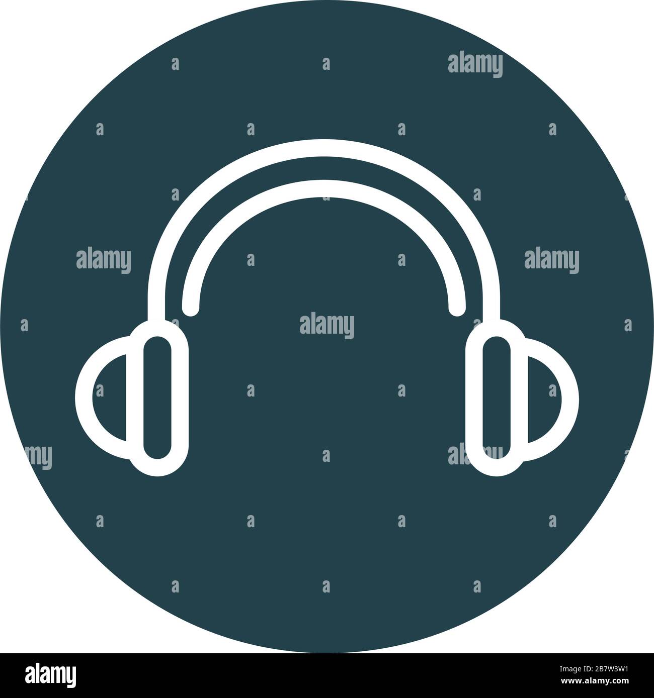 headphones audio sound block style icon vector illustration Stock ...
