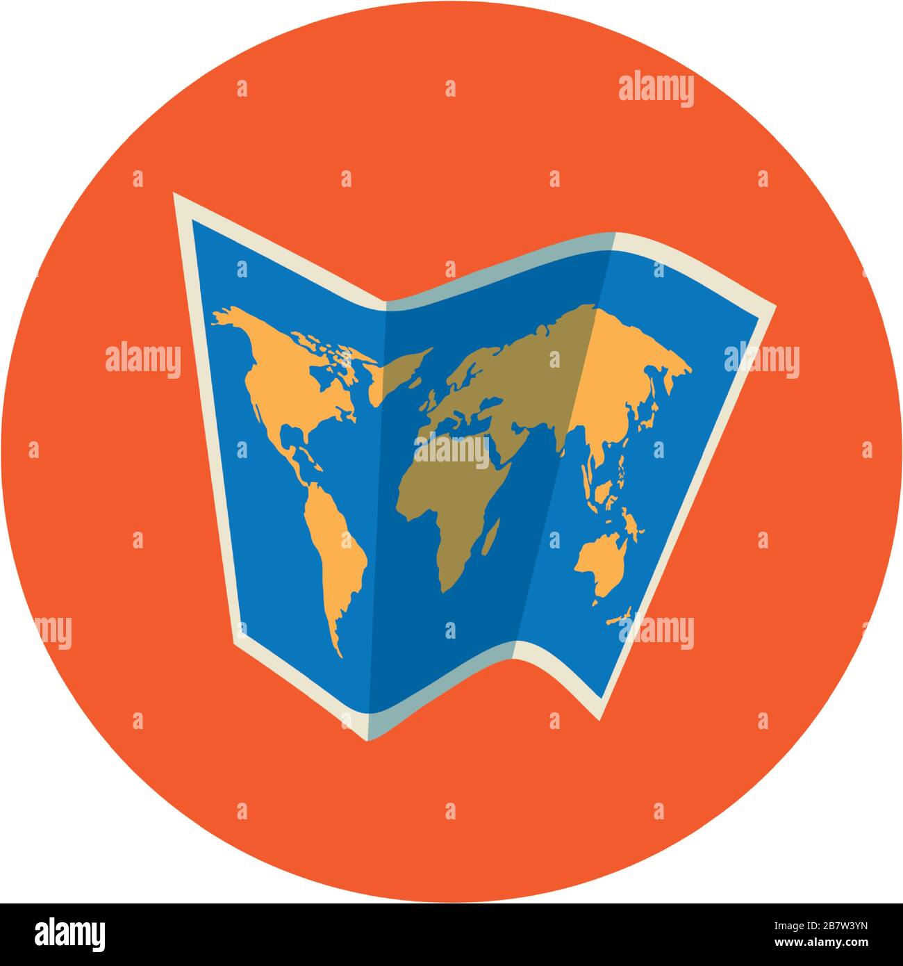 paper map in frame circular isolated icon Stock Vector Image & Art - Alamy