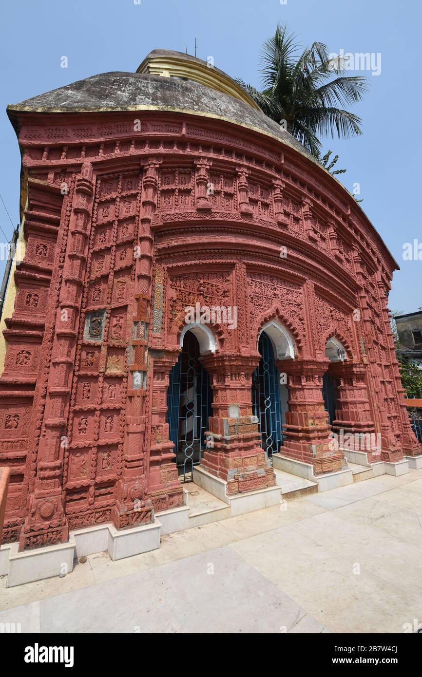 Terracotta facade on the Ramayana of Aatchala Sitaram Jiu Mandir (1700 ...