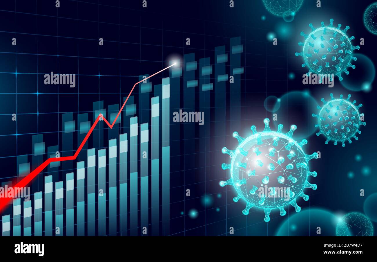Growing graph coronavirus stats. Infection pneumonia hazard outbreak ...