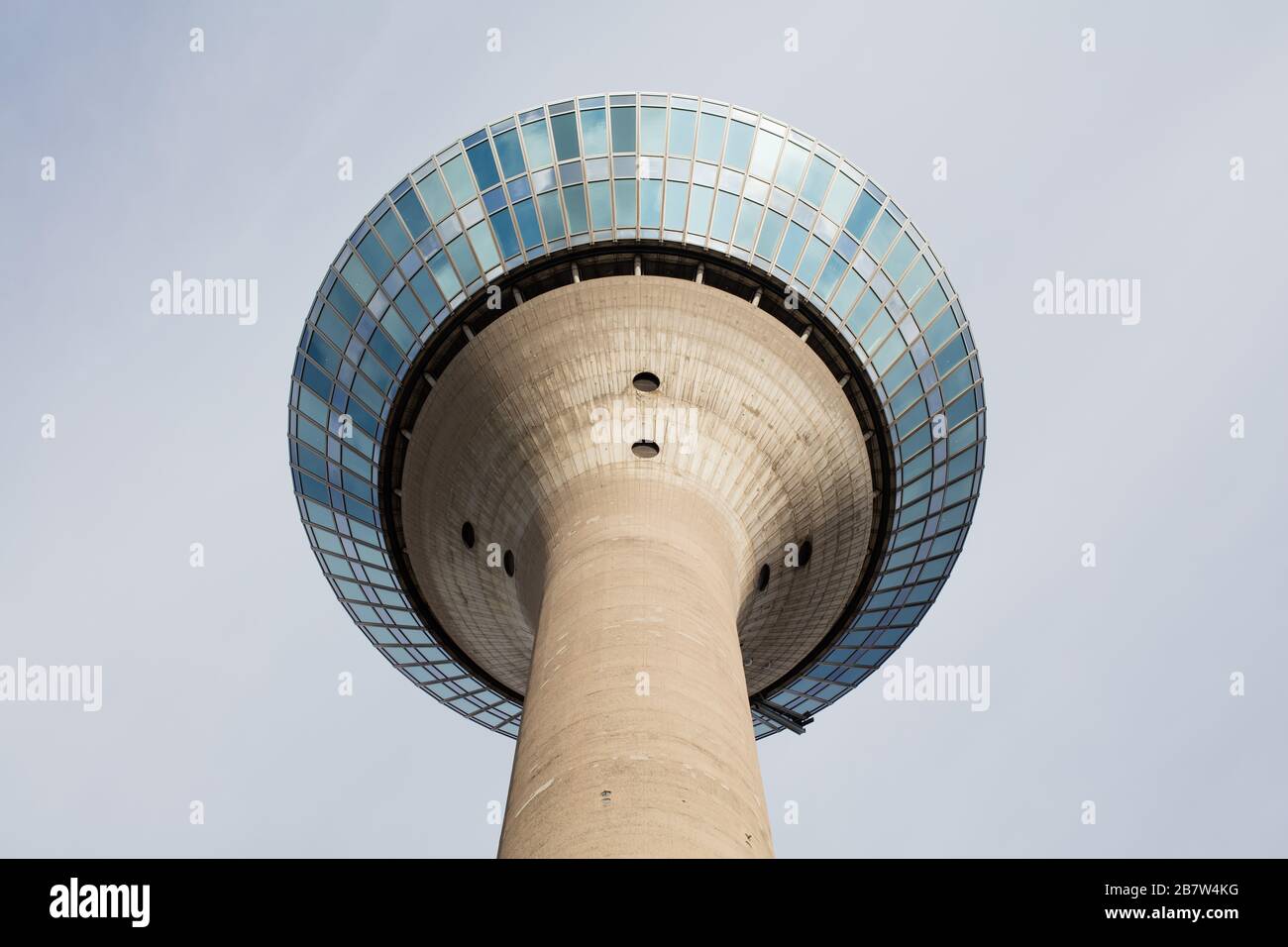 The Rhine Tower, Rheinturm, is a 240.5-metre-high concrete ...