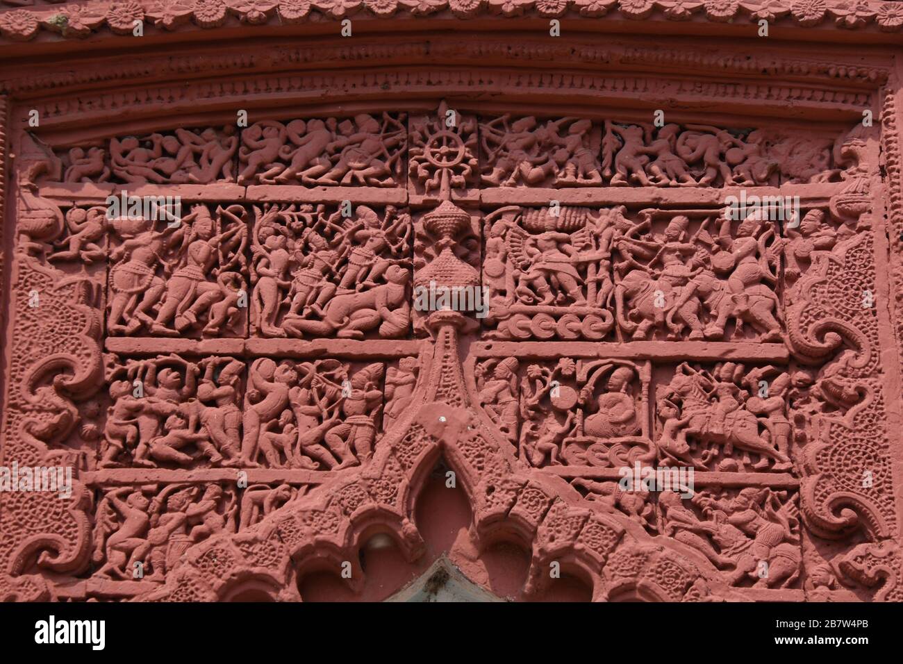 Terracotta panels on the Ramayana of Aatchala Sitaram Jiu Mandir (1700 ...