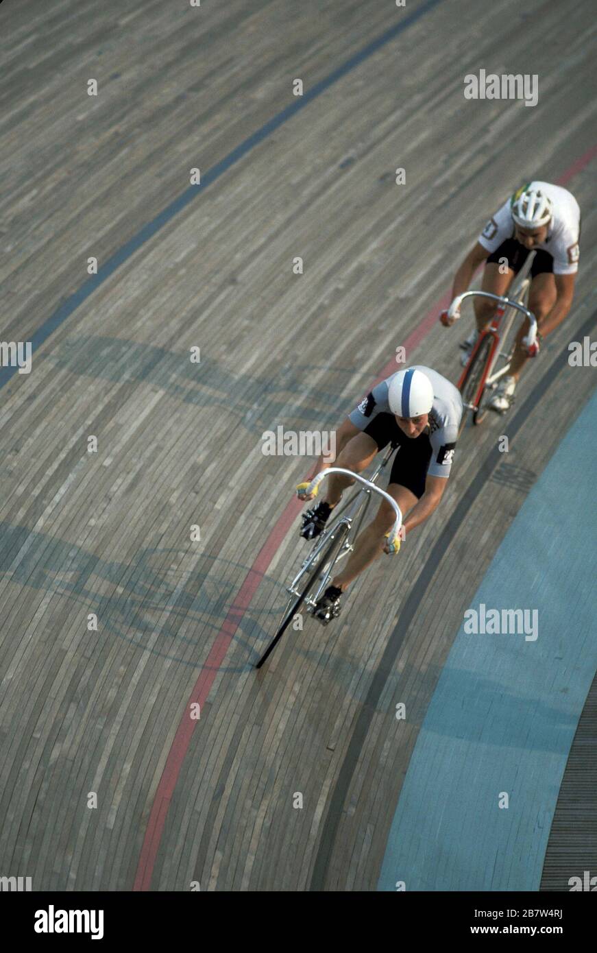 Seoul, Korea, 1988: Male cyclists competing in individual track event ...