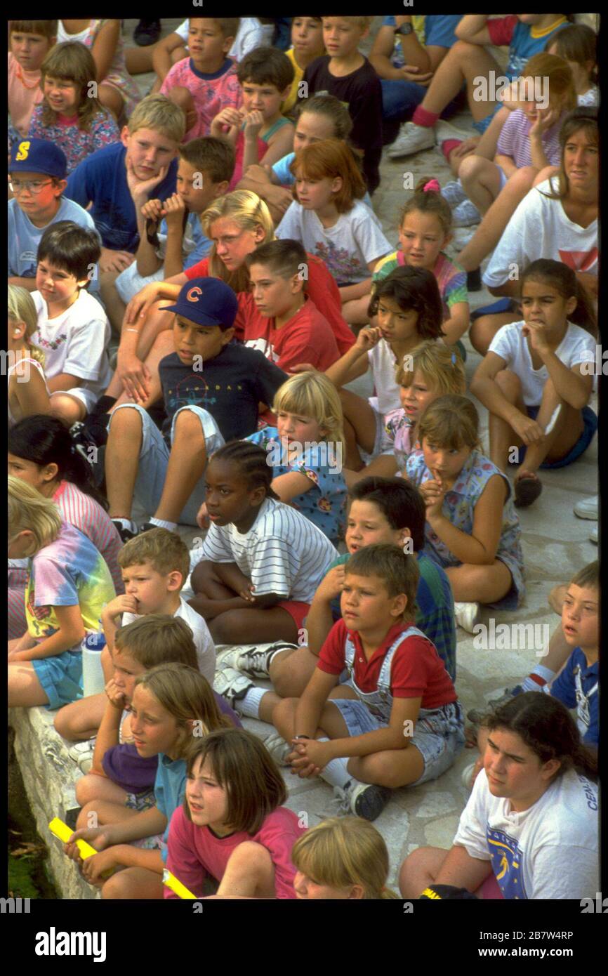 Austin, Texas USA: Audience of mostly elementary school-aged kids pays ...