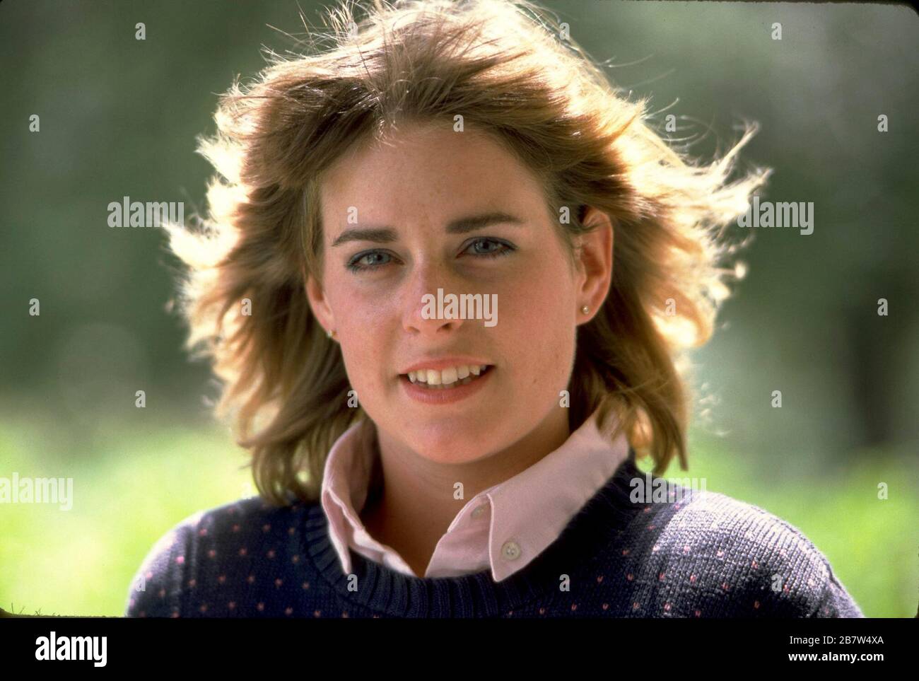 Austin, Texas USA: Female college student poses for portrait outdoors ...