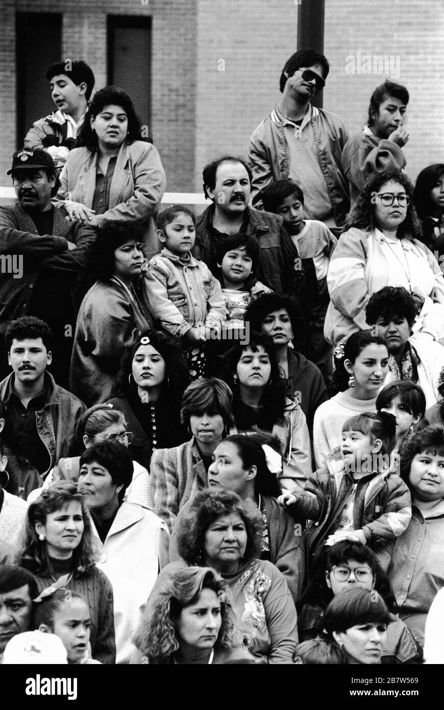 Laredo, Texas USA: Crowd sitting in bleachers watches annual Washington ...