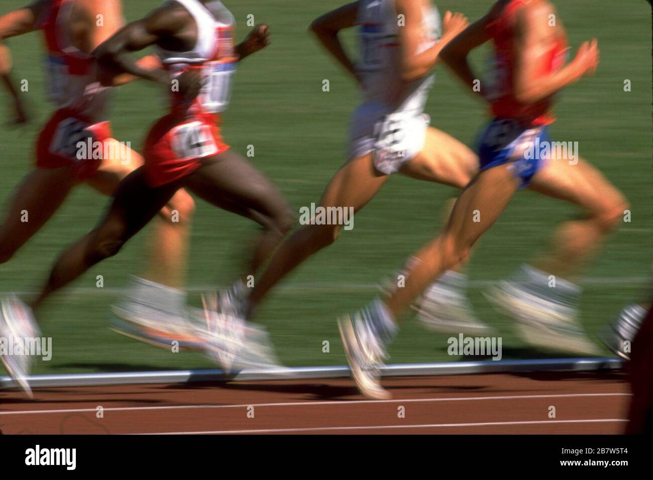 Seoul, Korea, 1988: Male competitors in track uniforms competing in ...