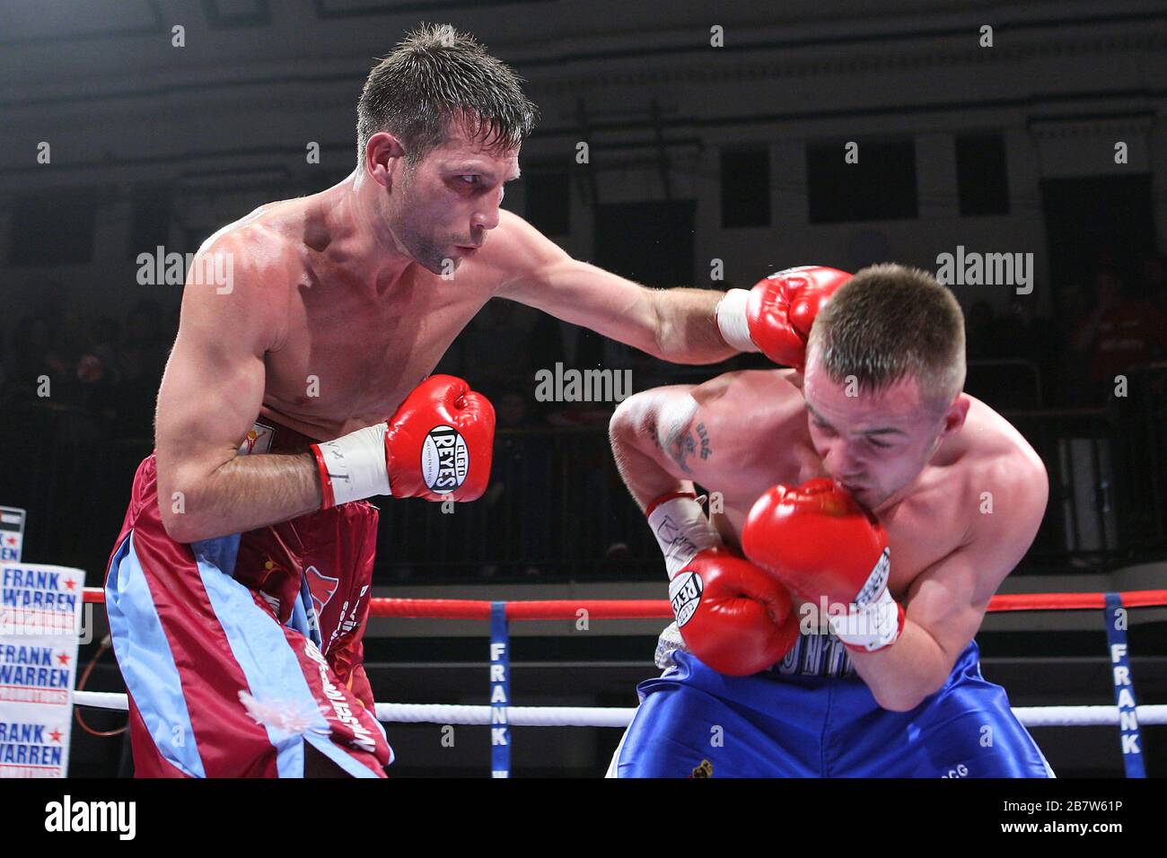 Frankie Gavin (blue shorts) defeats Michael Lomax in a Light ...