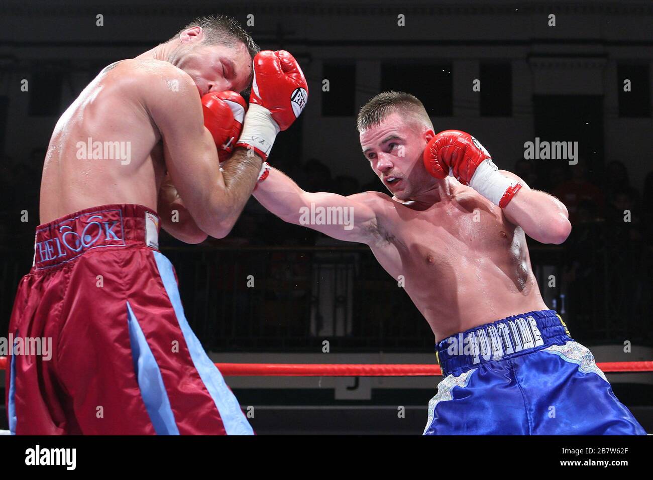 Frankie Gavin (blue shorts) defeats Michael Lomax in a Light ...