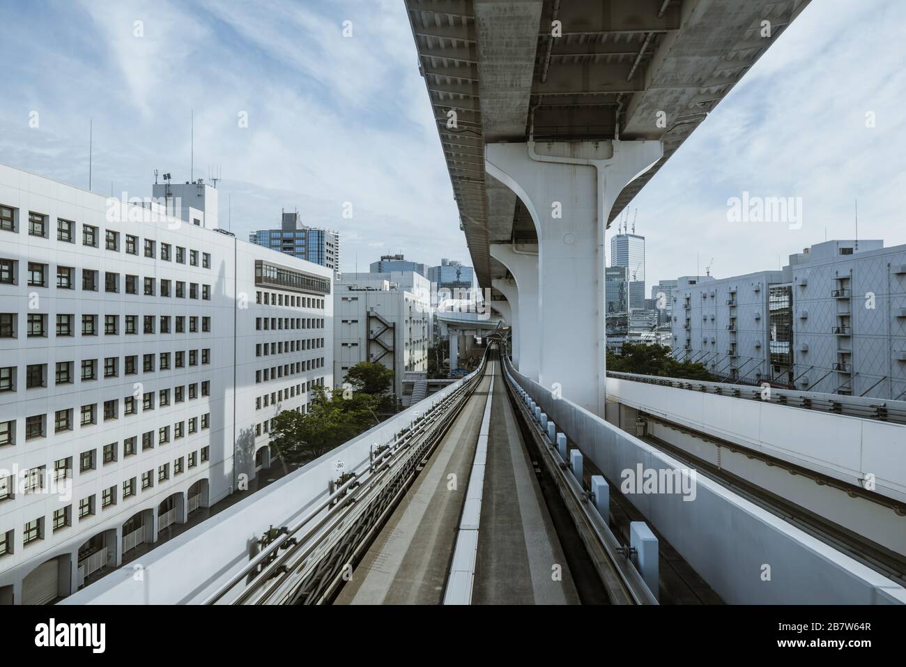 Cityscape from monorail sky train in Tokyo Stock Photo - Alamy