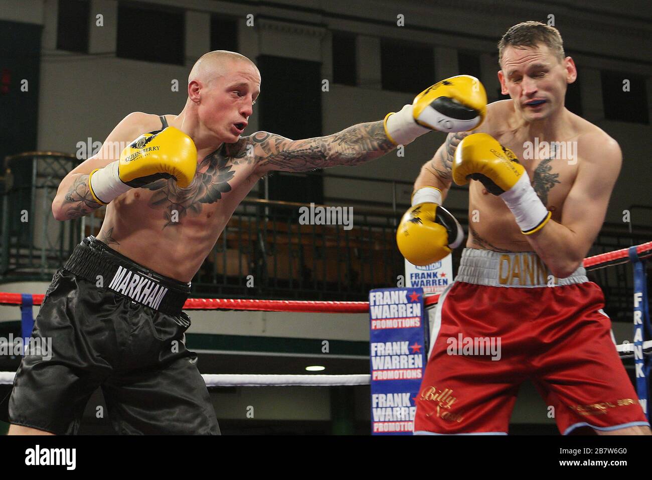 Lee Markham (black shorts) defeats Danny Brown in a Light-Middleweight ...