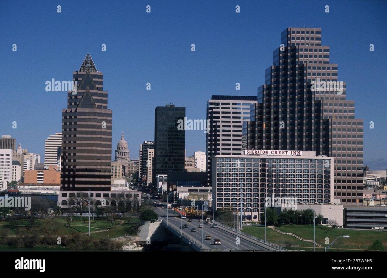 Austin, Texas USA, 1988: Downtown skyline summer of 1988; tallest ...