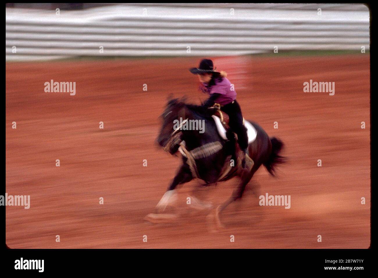 Stamford, Texas USA: Women's barrel racing event at the annual Texas ...