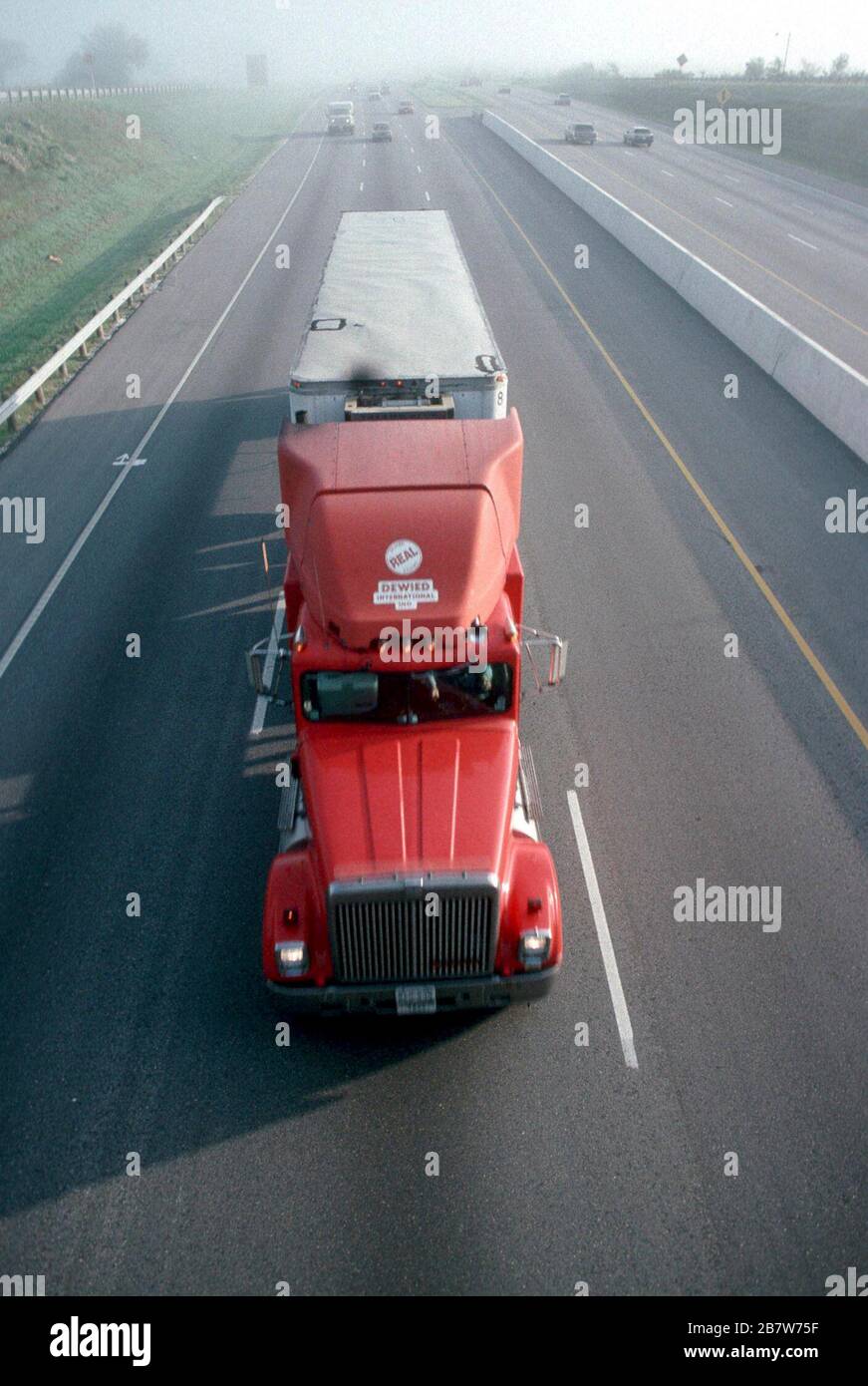 Austin Texas USA: Truck and cars traveling on Interstate Highway 35 ...