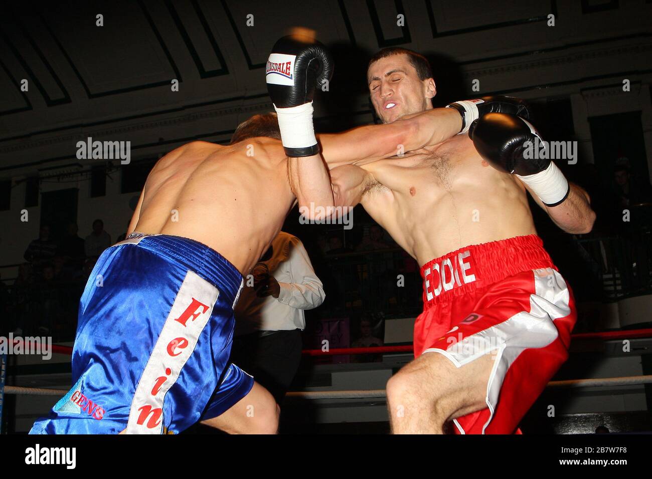 Eddie Corcoran (red shorts) defeats Sergejs Volodins in a Welterweight ...