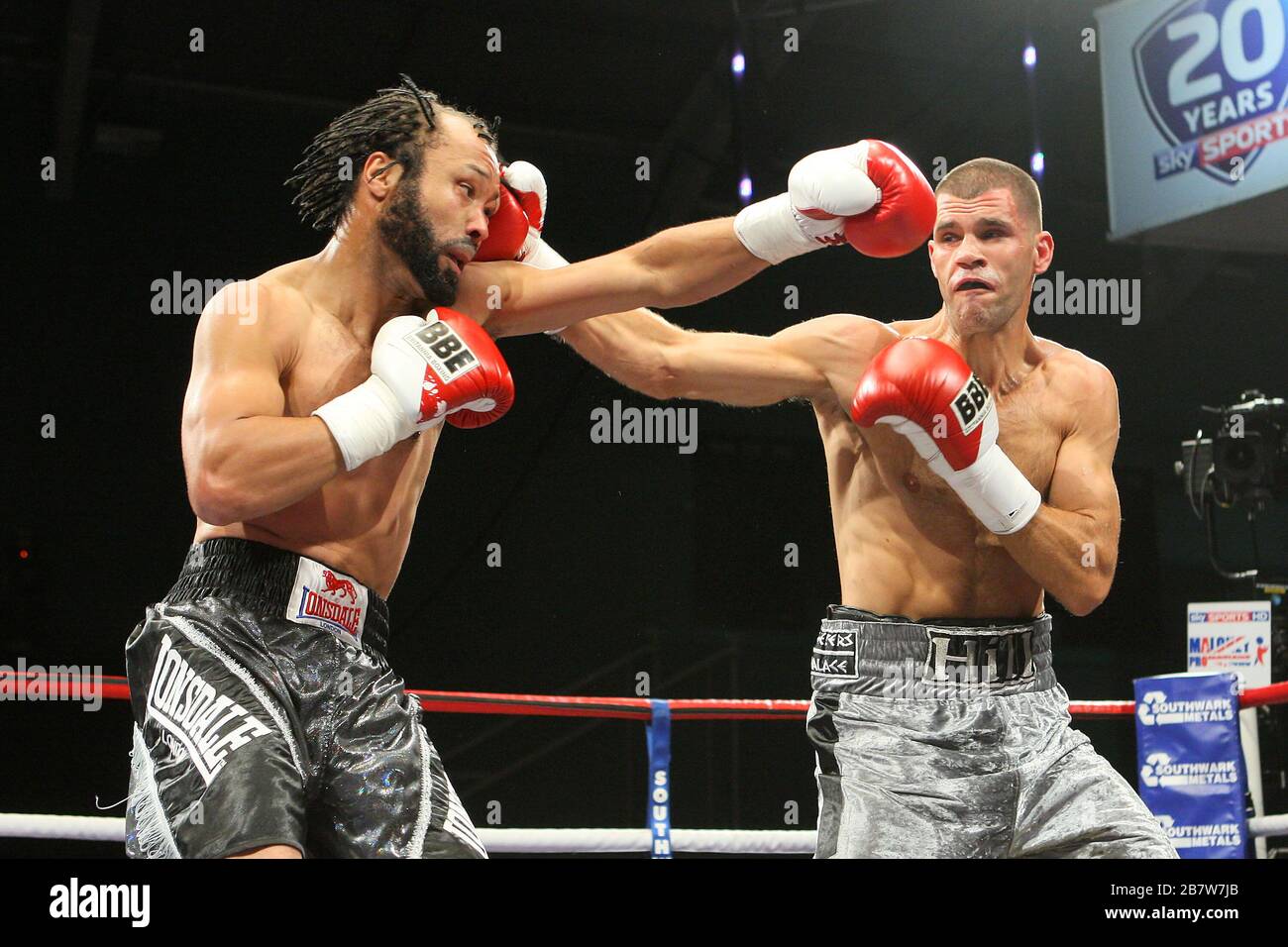 Tony Hill (silver shorts) defeats Paul Samuels (black shorts) in a ...