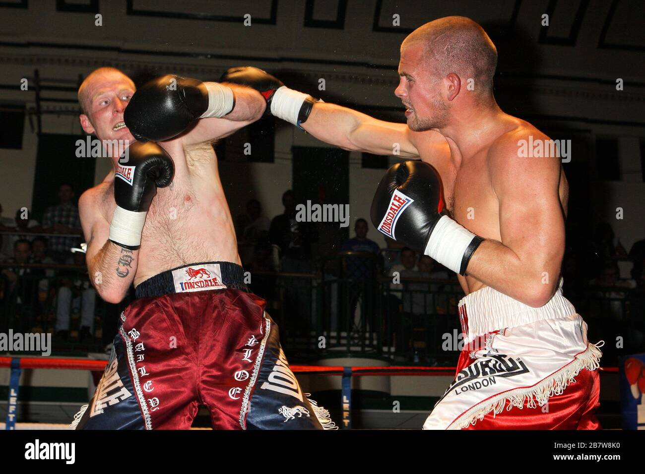 Gary Boulden (red shorts) Middleweight boxing contest at York Hall ...