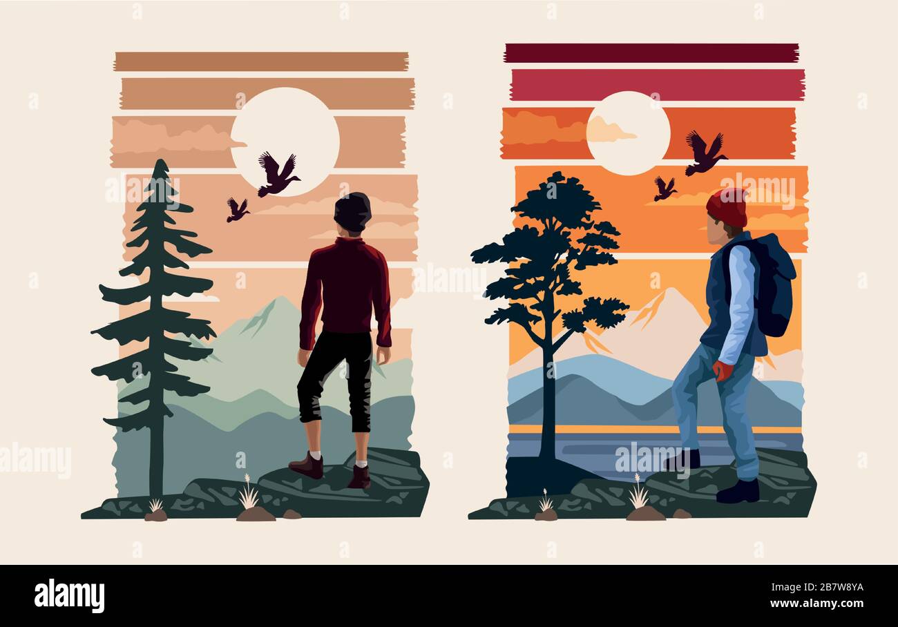 Scene men natural Stock Vector Images - Alamy