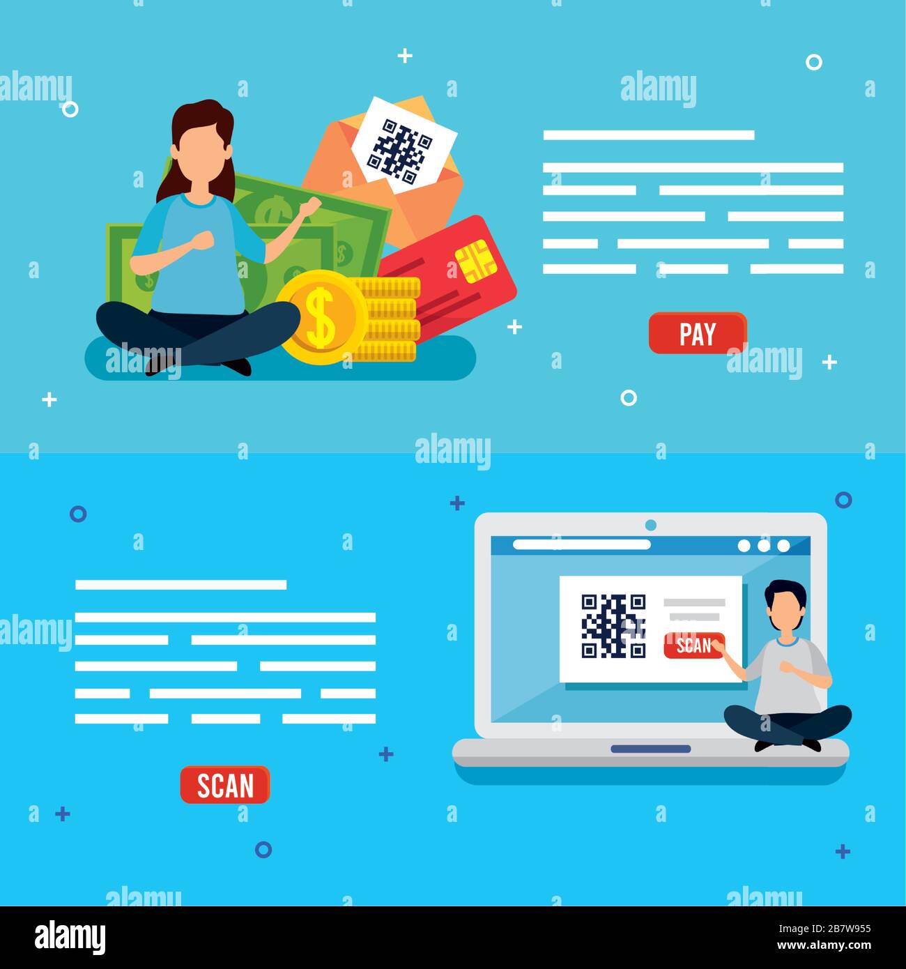 set poster of code qr and icons Stock Vector Image & Art - Alamy