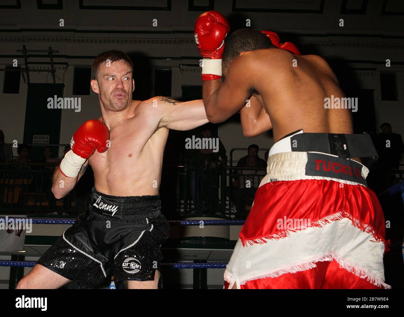 Billy Slate (black shorts) defeats James Tucker in a Light-Heavyweight ...